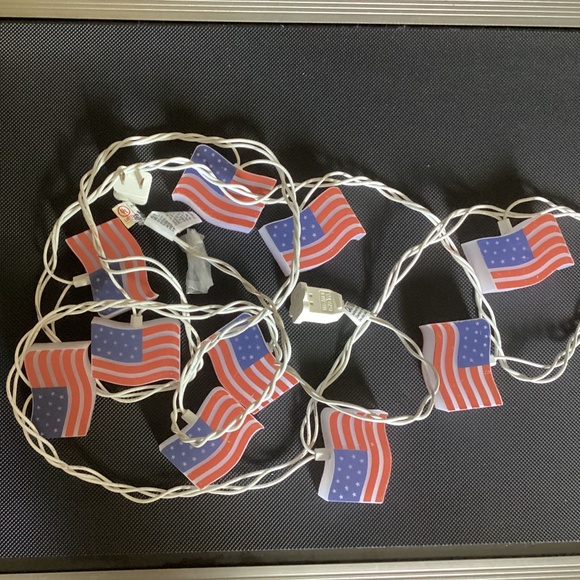 Vintage | Holiday | Vintage American Flag Blow Mold String Lights ...